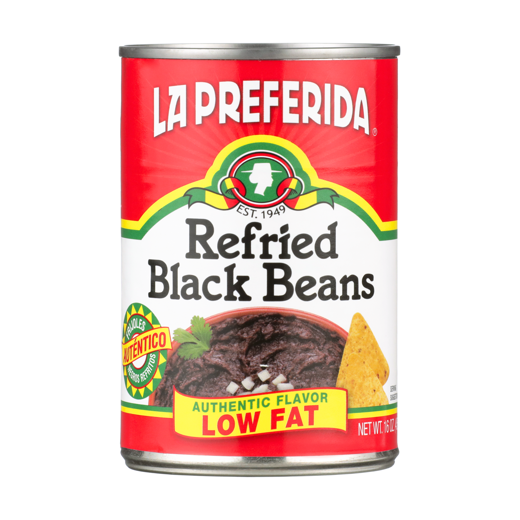 Low Fat Refried Black Beans (16 oz) | La Preferida